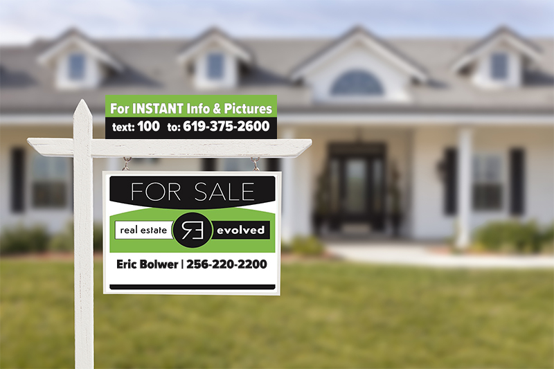 Home For Sale Real Estate Sign in Front of Beautiful New House ...