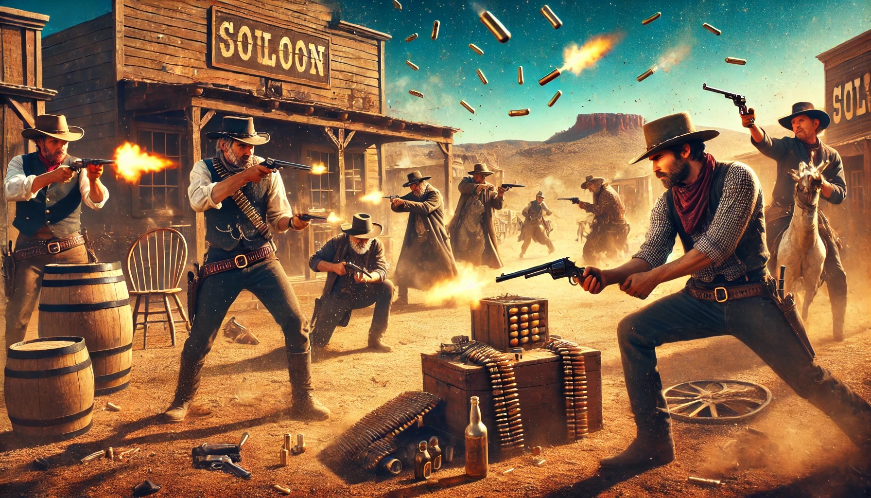 DALL·E 2024-12-23 11.09.28 - An action-packed scene of cowboys in an old western showdown, set ...